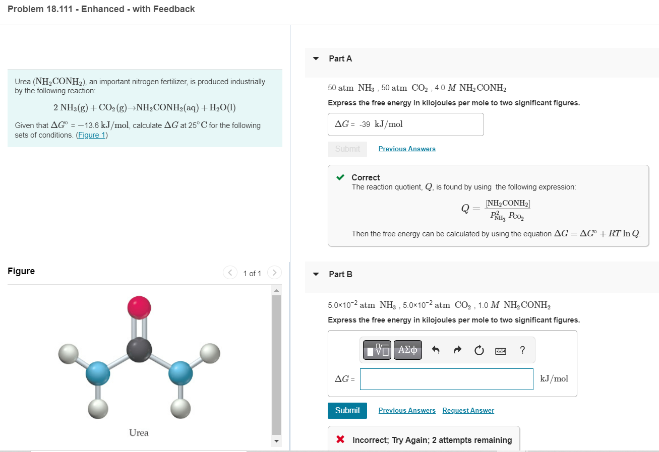 Solved Urea (NH2CONH2), an important nitrogen fertilizer, is | Chegg.com