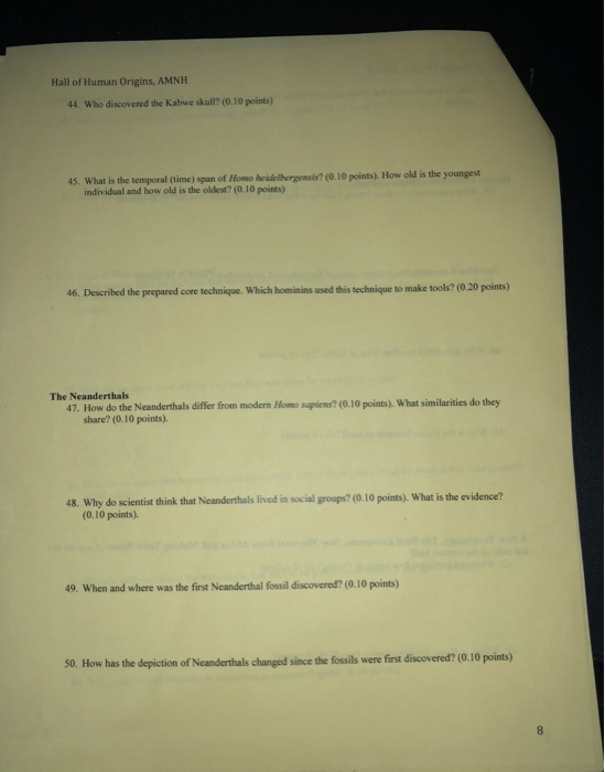 Solved Hall of Human Origins, AMNH 44. Who discovered the | Chegg.com