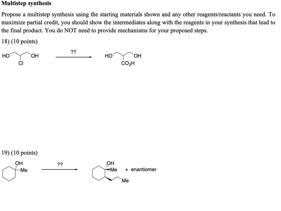 Solved Multistep synthesis Propose a multistep synthesis | Chegg.com