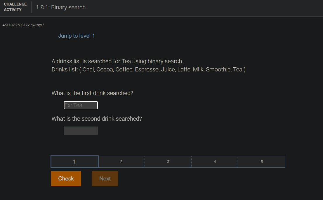 Solved A drinks list is searched for Tea using binary | Chegg.com