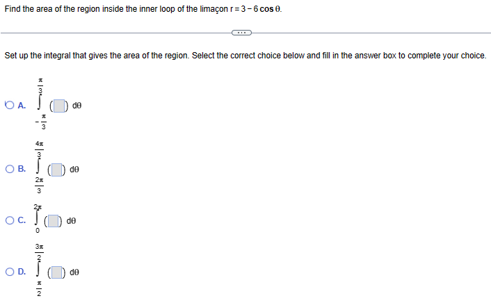 Solved Find the area of the region inside the inner loop of | Chegg.com