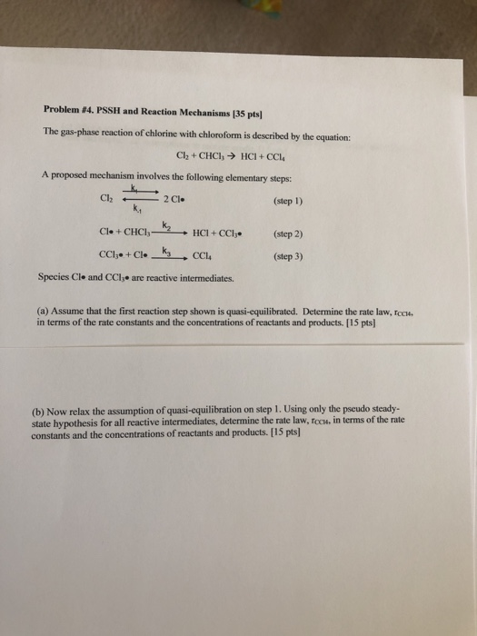 Solved Problem #4. PssH and Reaction Mechanisms 135 pts! The | Chegg.com