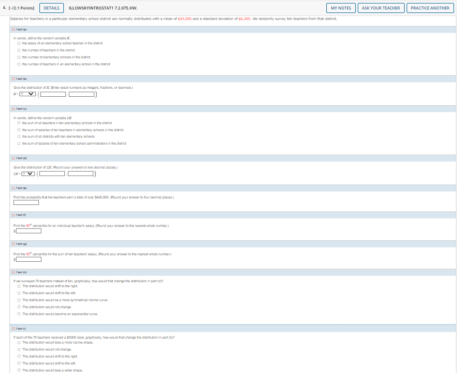 Solved 4. (-/2.1 Points DETAILS ILLOWSKYINTROSTAT1 | Chegg.com