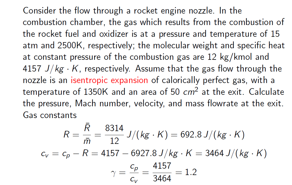 Solved Consider the flow through a rocket engine nozzle. In | Chegg.com