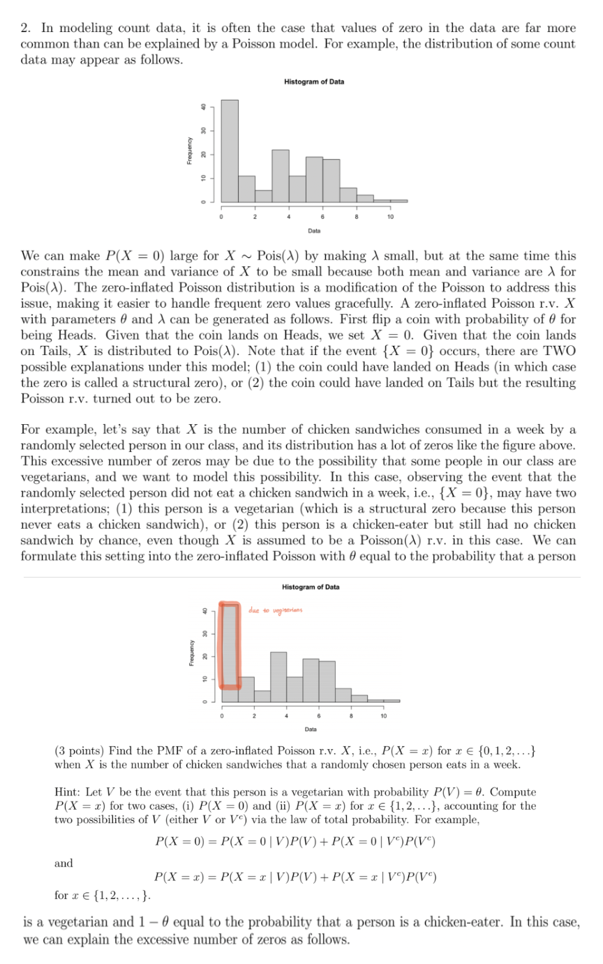 Solved In Modeling Count Data It Is Often The Case That