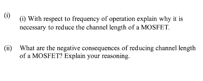 Solved (i) With respect to frequency of operation explain | Chegg.com