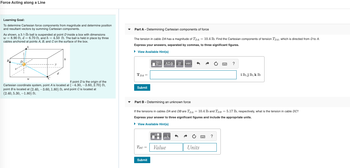 Solved Force Acting along a Line Learning Goal: To determine | Chegg.com