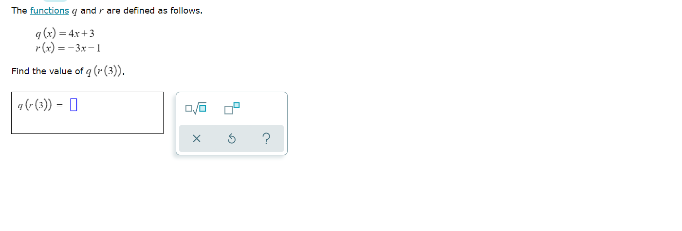 Solved The functions q and r are defined as follows. q(x) = | Chegg.com