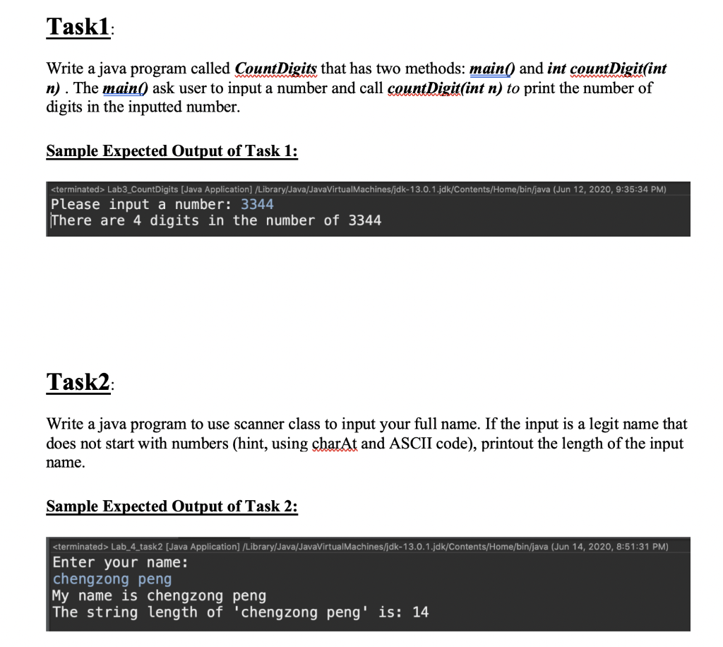 Solved Taski: Write a java program called CountDigits that | Chegg.com