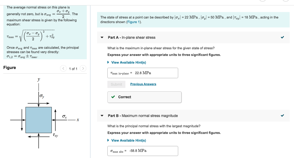 Solved The average normal stress on this plane is generally | Chegg.com