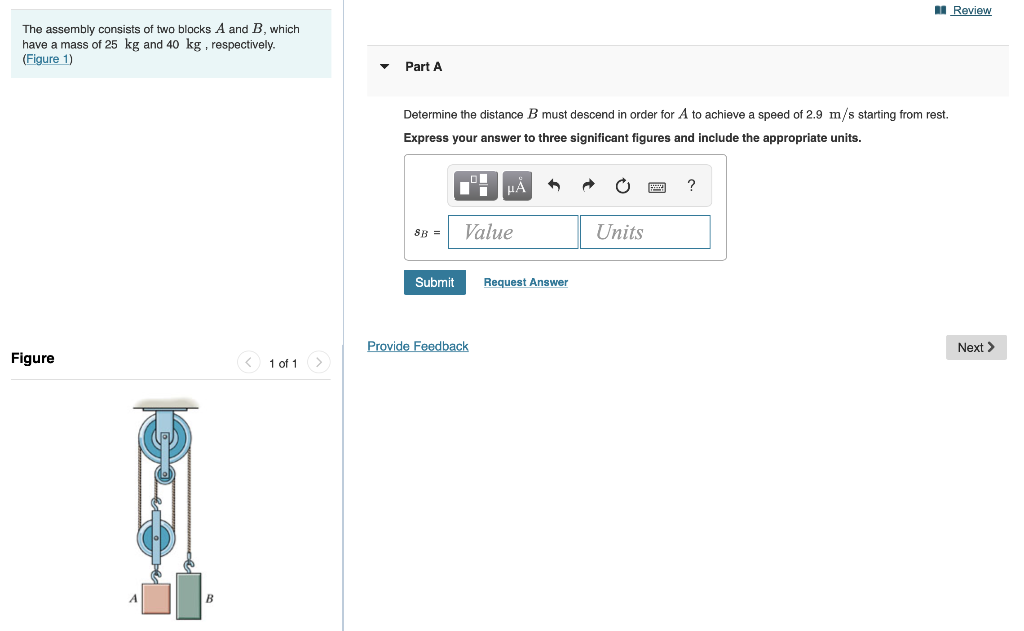 Solved Review The assembly consists of two blocks A and B, | Chegg.com