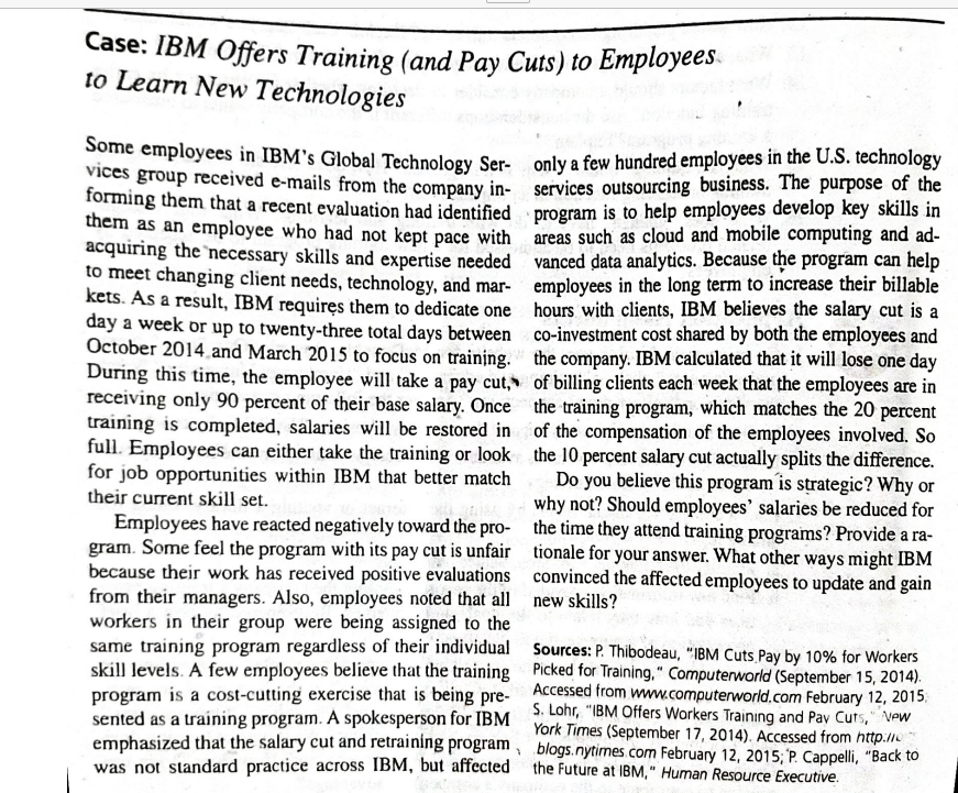 Solved Some employees in IBM's Global Technology Services | Chegg.com