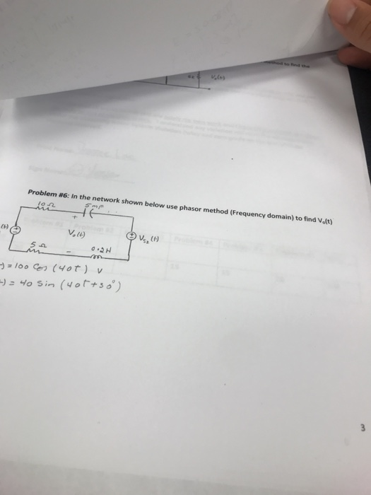 Solved Problem #6: In the network shown below use phasor | Chegg.com