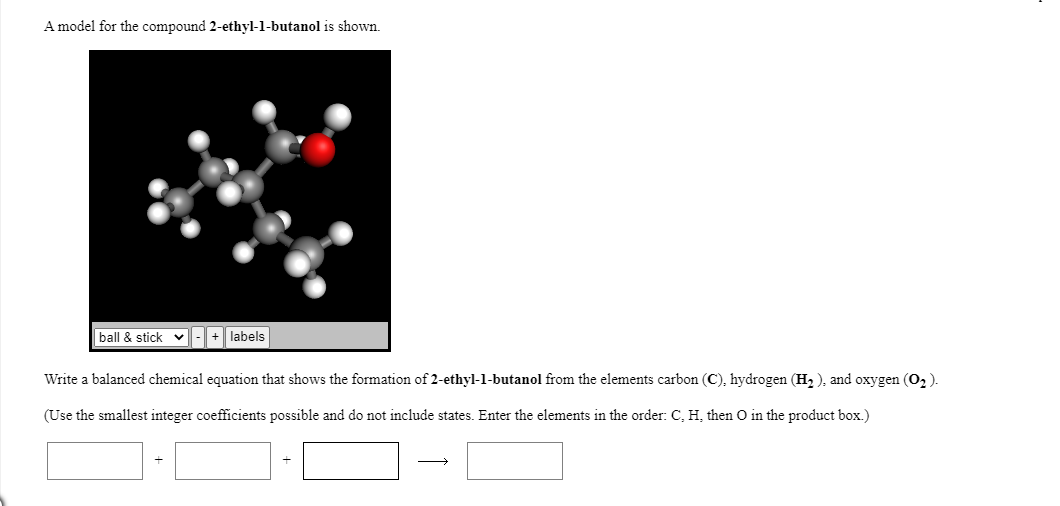 Solved A model for the compound 2-ethyl-1-butanol is shown. | Chegg.com