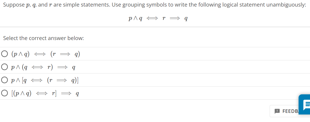 Solved Suppose p,q, and r are simple statements. Use | Chegg.com