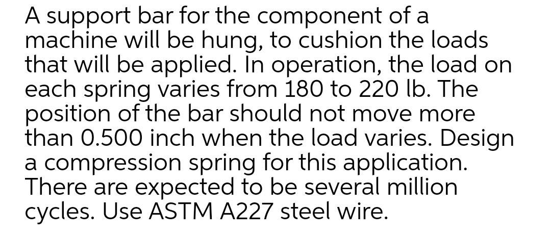 Solved A support bar for the component of a machine will be | Chegg.com