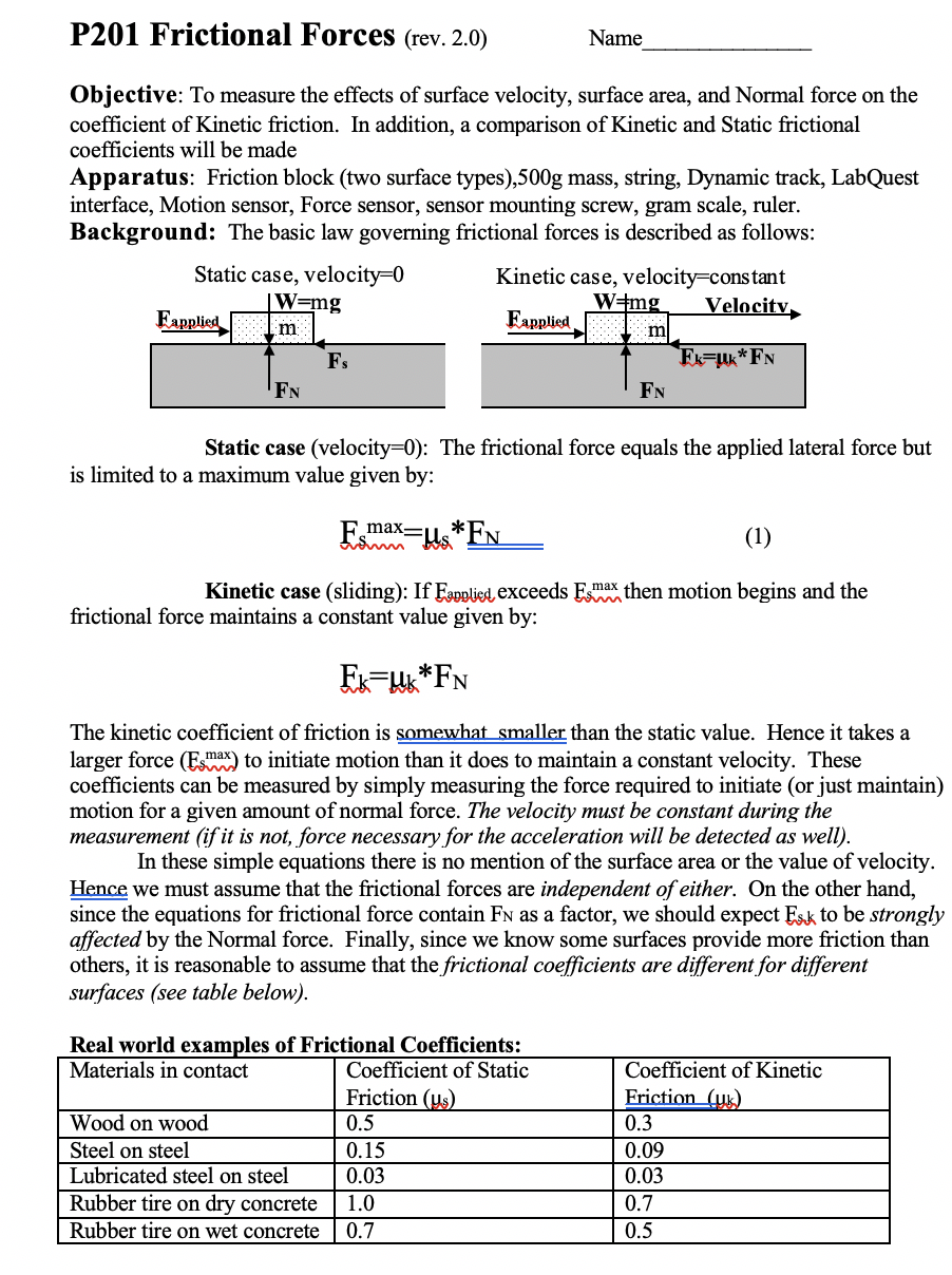 Solved 1. What is the maximum static friction force the 4 | Chegg.com