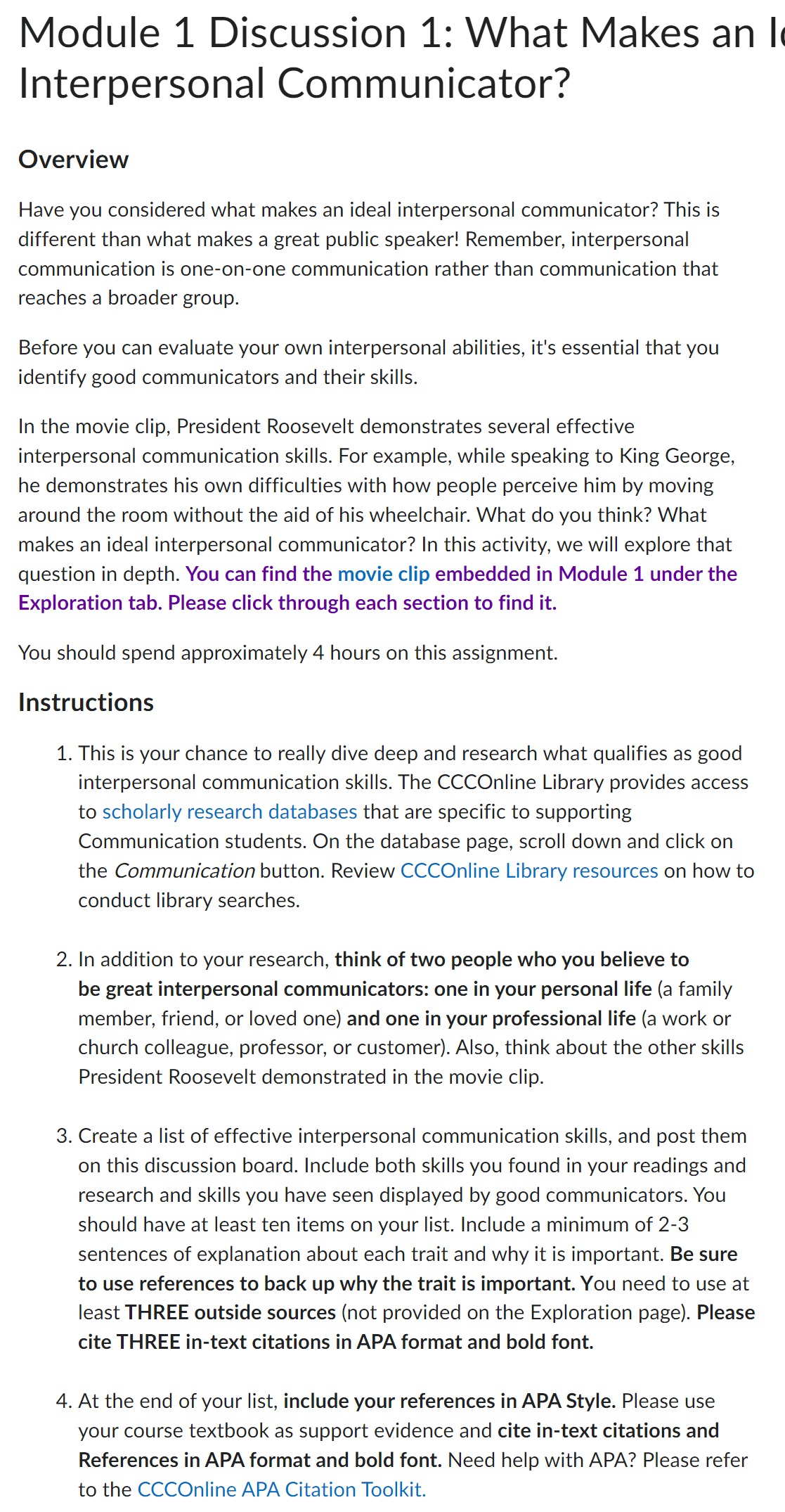 Module 1 Discussion 1: What Makes an Interpersonal | Chegg.com