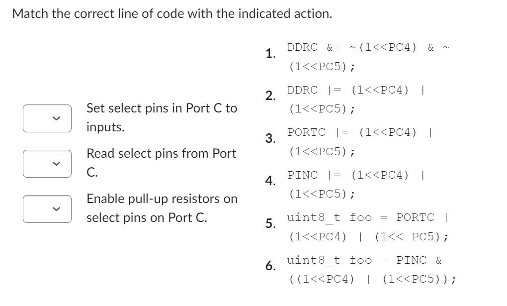 Solved Match the correct line of code with the indicated | Chegg.com