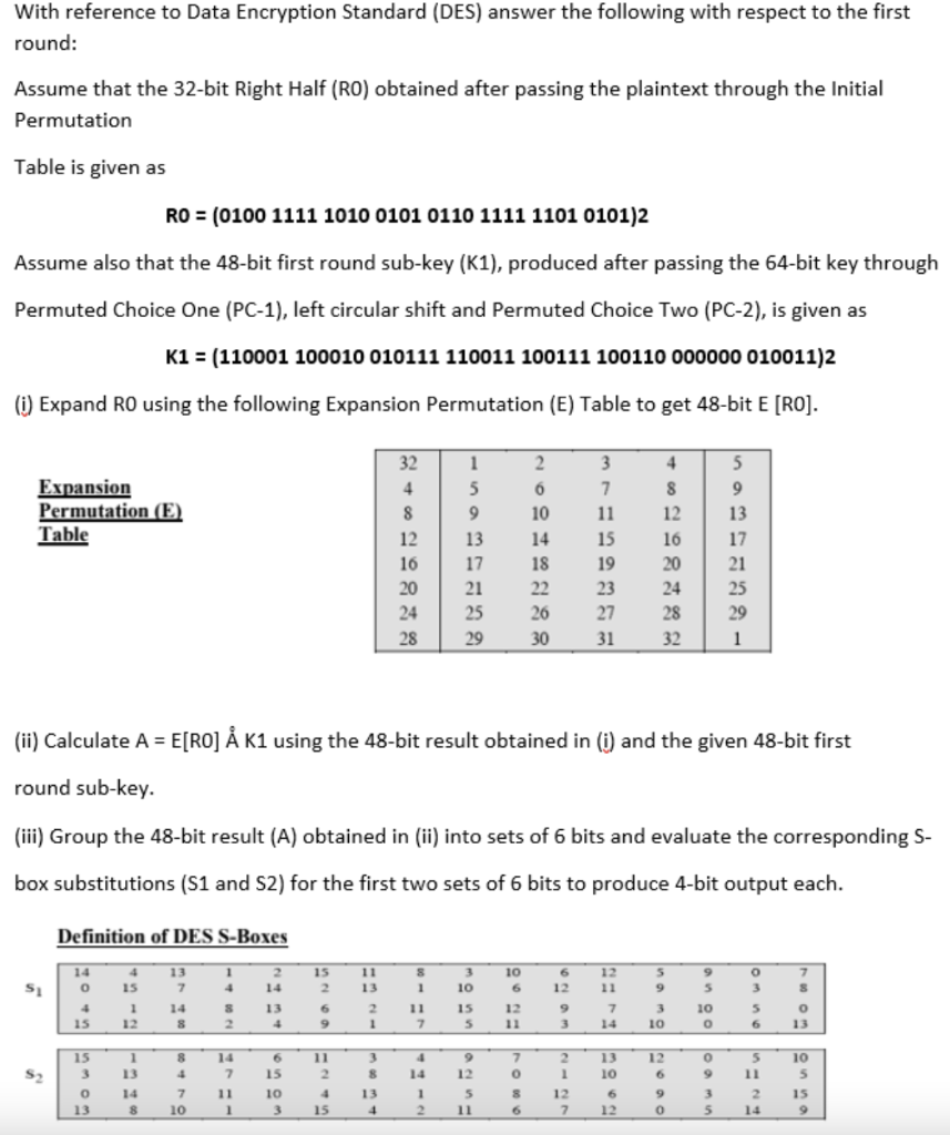 Solved With reference to Data Encryption Standard (DES) | Chegg.com