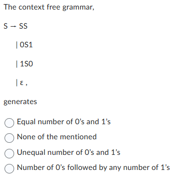 Solved The context free grammar,S→SS| | Chegg.com