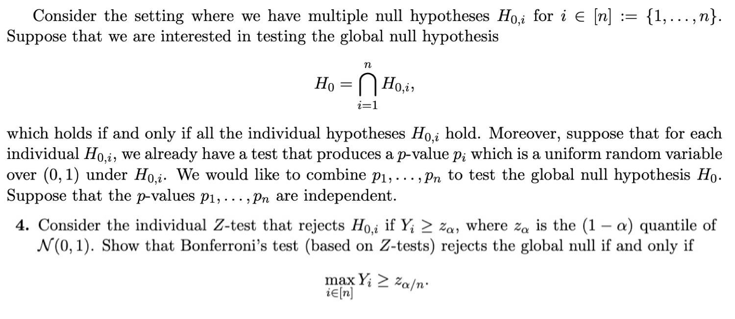 Consider the setting where we have multiple null | Chegg.com