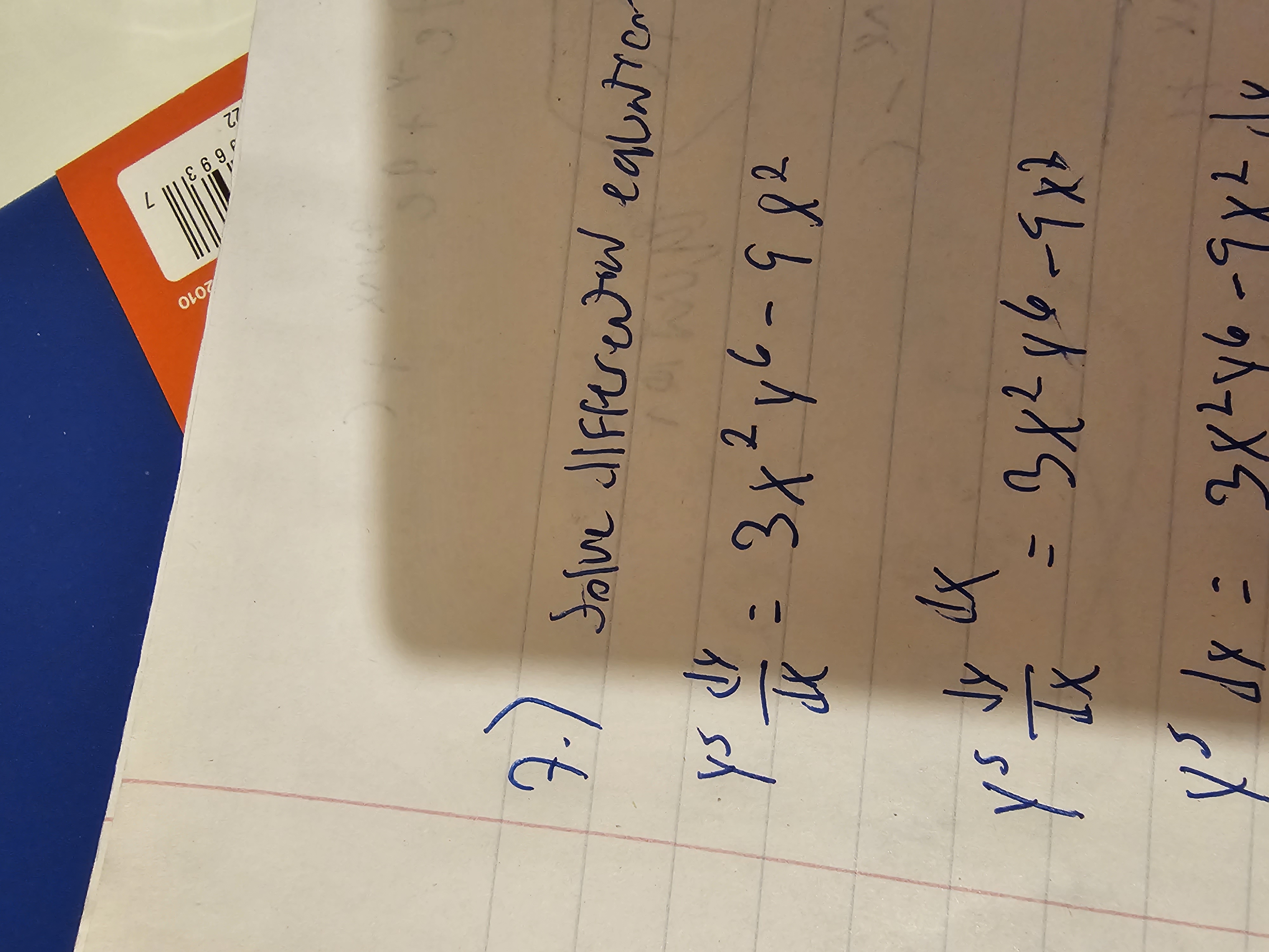 Solve the differential equation. y^5 dy/dx = | Chegg.com