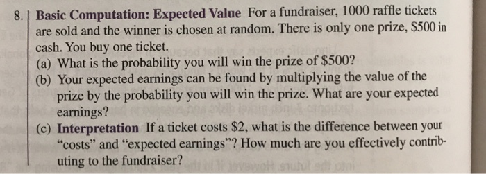 Solved 8 Basic Computation Expected Value For A 6114