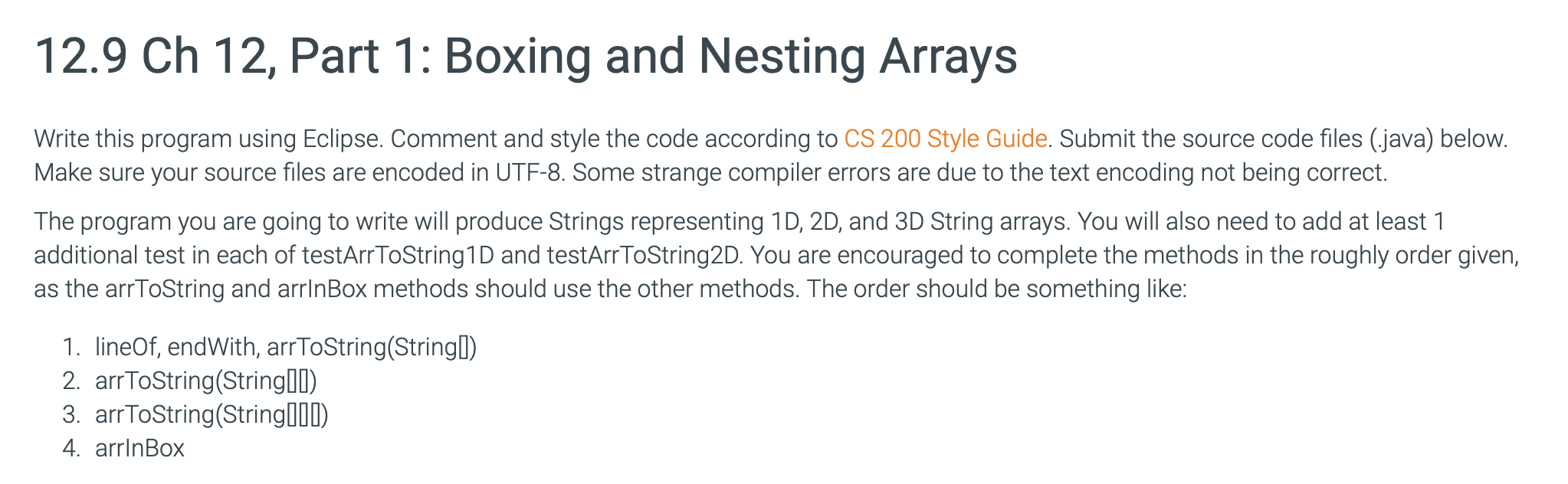 Solved 12.9 Ch 12, Part 1: Boxing and Nesting Arrays Write | Chegg.com