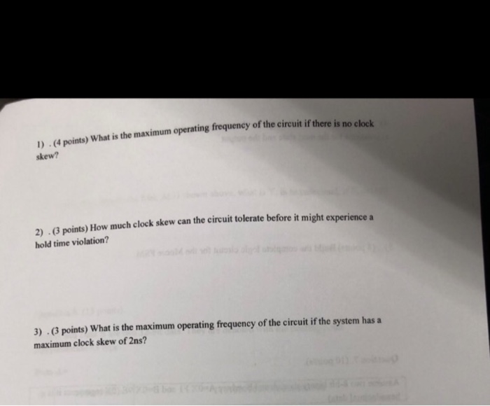 Solved 1) (4 points) What is the maximum operating frequency | Chegg.com