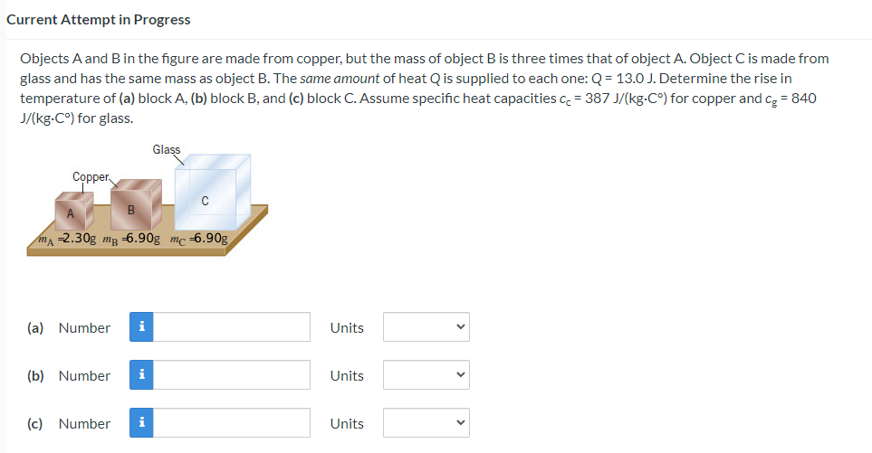 Solved Objects A and B in the figure are made from copper, | Chegg.com