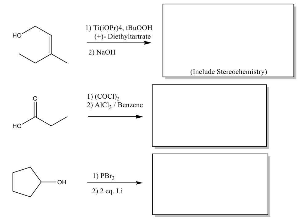 Solved HO 1) Ti(iOPr)4, tBuOOH (+)- Diethyltartrate 2) NaOH | Chegg.com