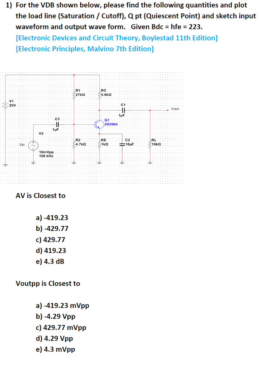 Solved 1) For the VDB shown below, please find the following | Chegg.com