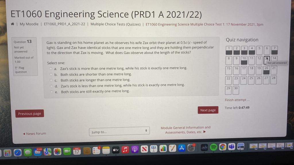 Solved ET1060 Engineering Science (PRD1 A 2021/22) A My | Chegg.com