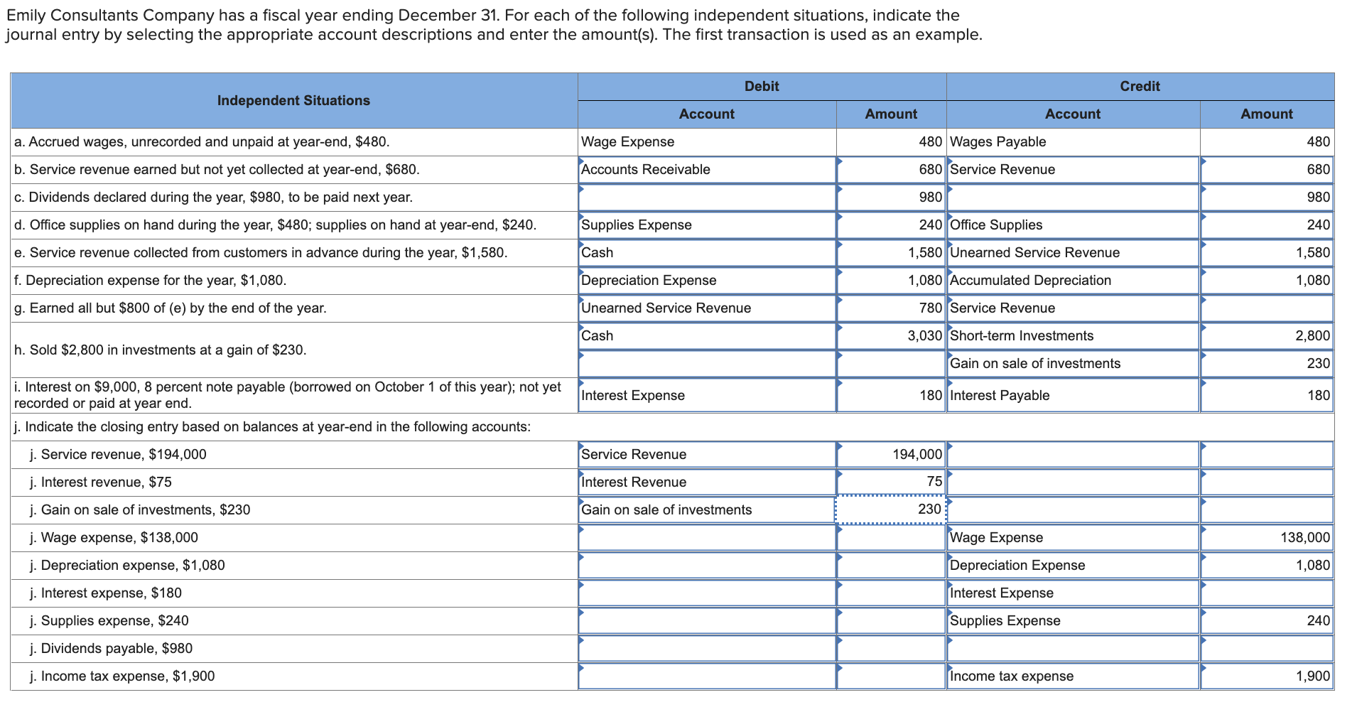 Solved Emily Consultants Company has a fiscal year ending | Chegg.com