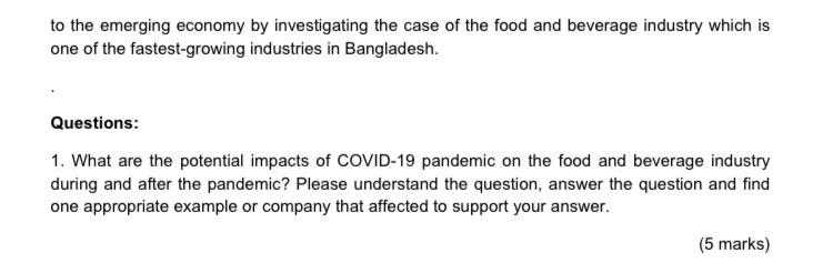 Solved A case study on strategies to deal with the impacts | Chegg.com