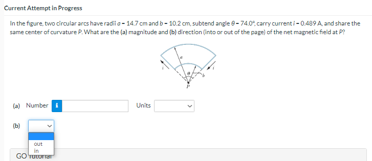 Solved In the figure, two circular arcs have radii a−14.7 cm | Chegg.com