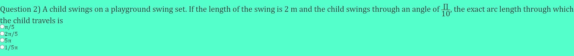 Solved Question 2) A child swings on a playground swing set. | Chegg.com