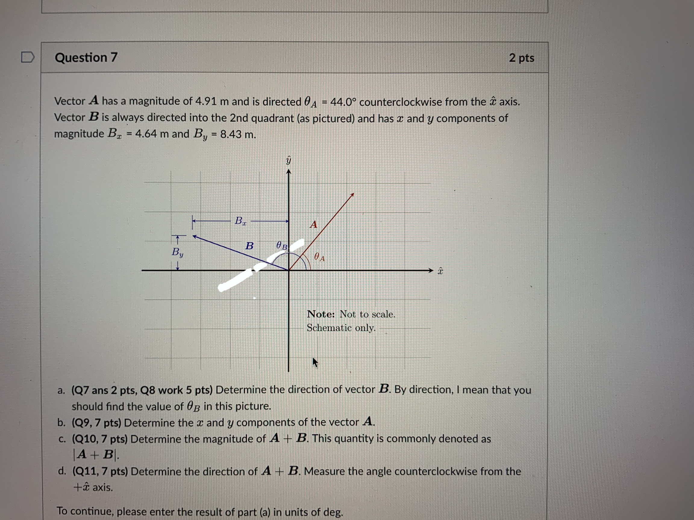 Solved Vector A has a magnitude of 4.91 m and is directed | Chegg.com