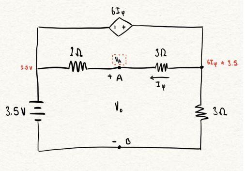 Solved 6IQ 21 mm 30 we 6Iy + 3.5 3.5 V + A IV 3.5 V - V. М. | Chegg.com