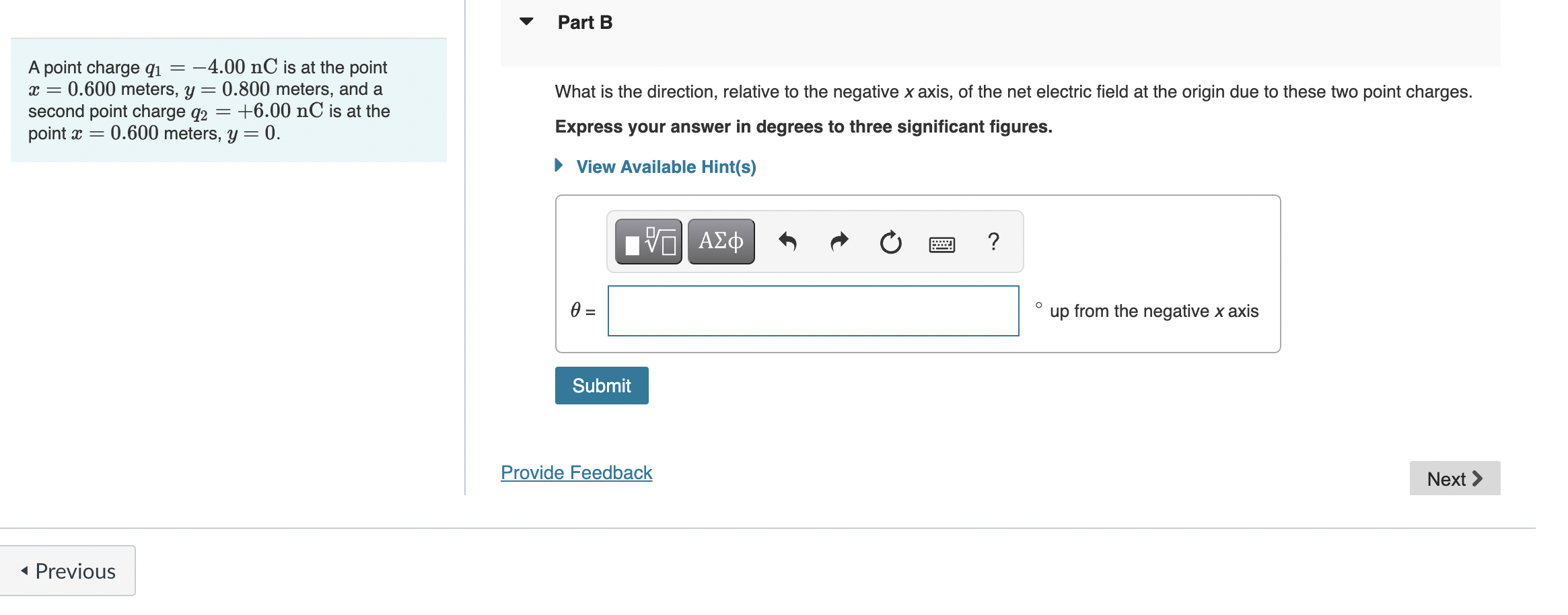 Solved A point charge q1=−4.00nC is at the point Calculate | Chegg.com