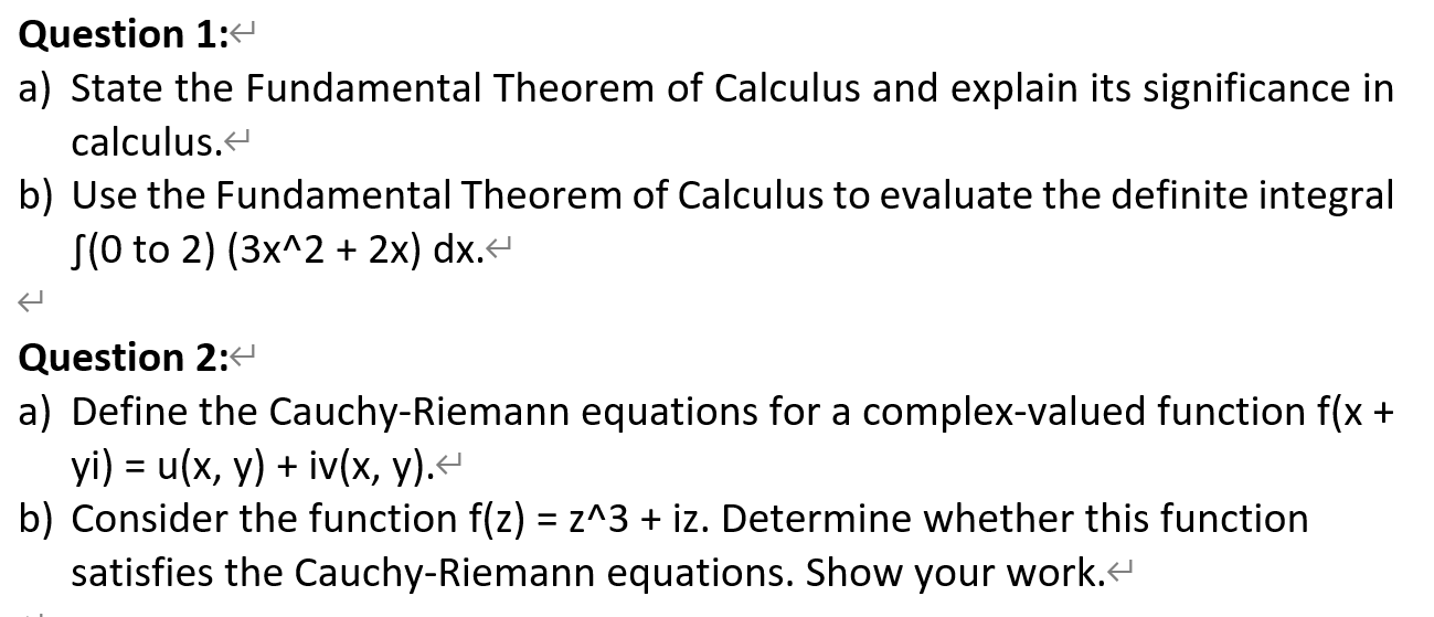 Solved a) State the Fundamental Theorem of Calculus and | Chegg.com