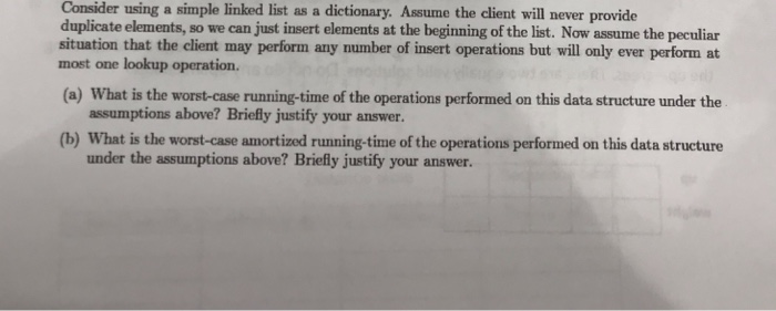 Solved Consider Using A Simple Linked List As A Dictionary