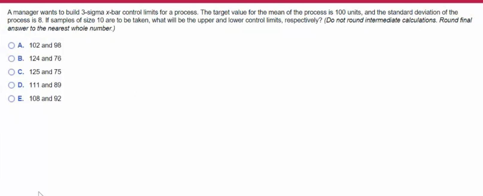 Solved A manager wants to build 3 -sigma x-bar control | Chegg.com