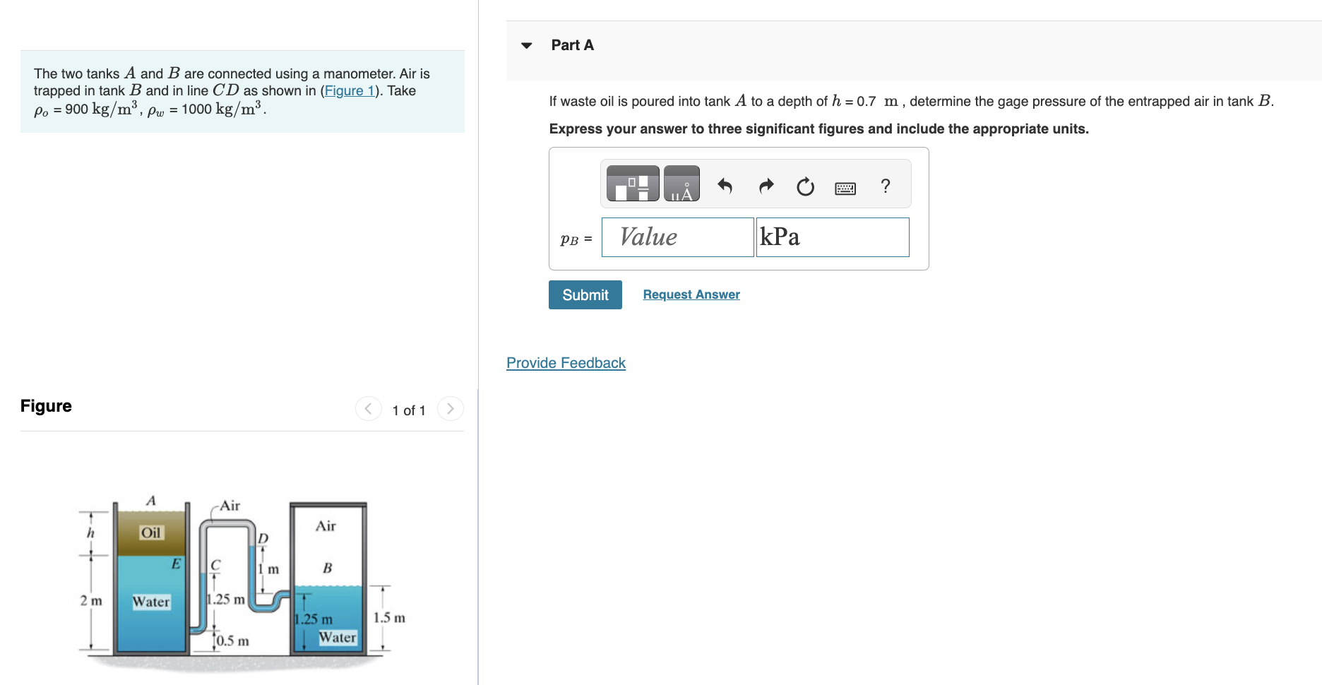 Solved The two tanks A and B are connected using a | Chegg.com