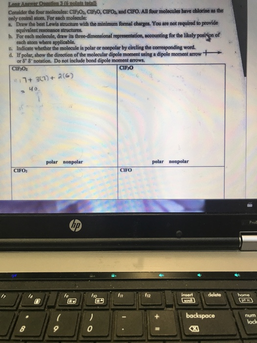 Solved Consider the four molecules: CIF Oa, CIP O, CIFO nd | Chegg.com