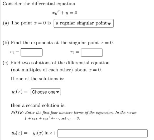 Solved Consider the differential equation xy" + y = 0 (a) | Chegg.com