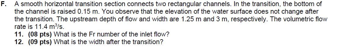 Solved A smooth horizontal transition section connects two | Chegg.com