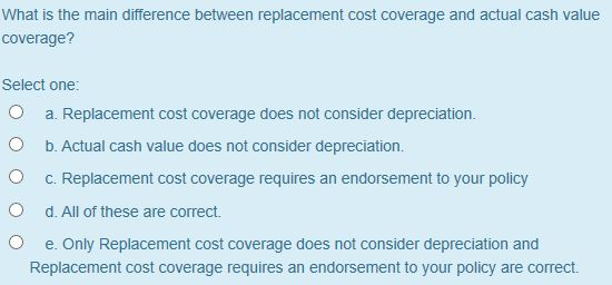 Solved What is the main difference between replacement cost | Chegg.com