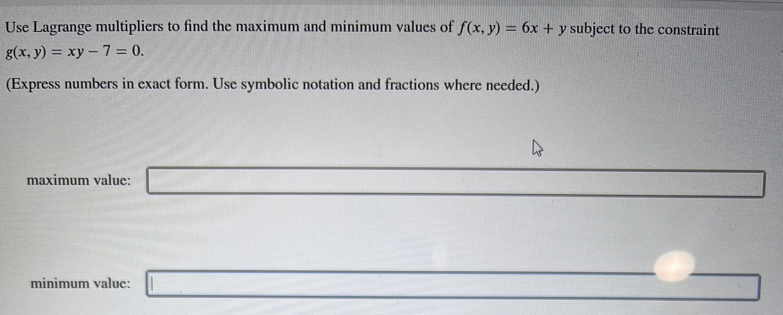 Solved Use Lagrange multipliers to find the maximum and | Chegg.com